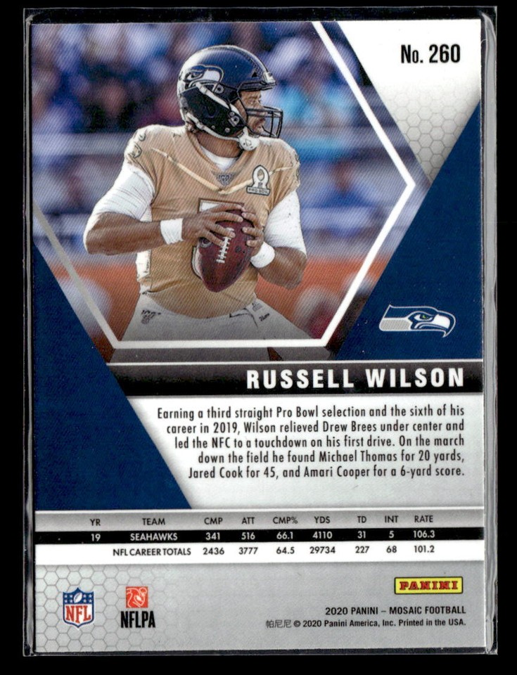 2020 Panini Mosaic #260 Russell Wilson Card Seattle Seahawks | eBay