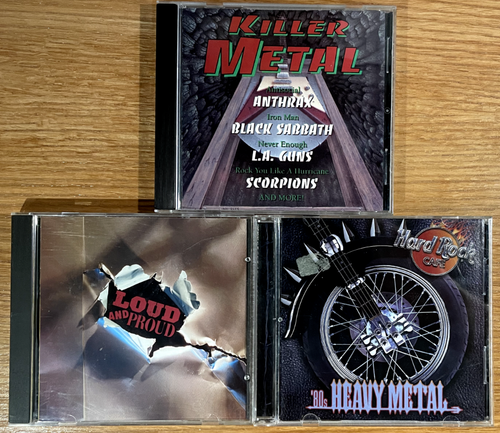 HEAVY METAL CD Lot of 3 Compilation Sabbath Ozzy Megadeth Anthrax Rush ...