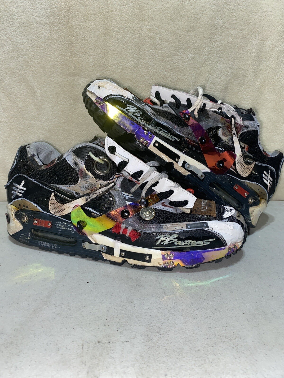 Size 12 - CUSTOM Nike Air Max 90 Essential Wolf Grey … - Gem