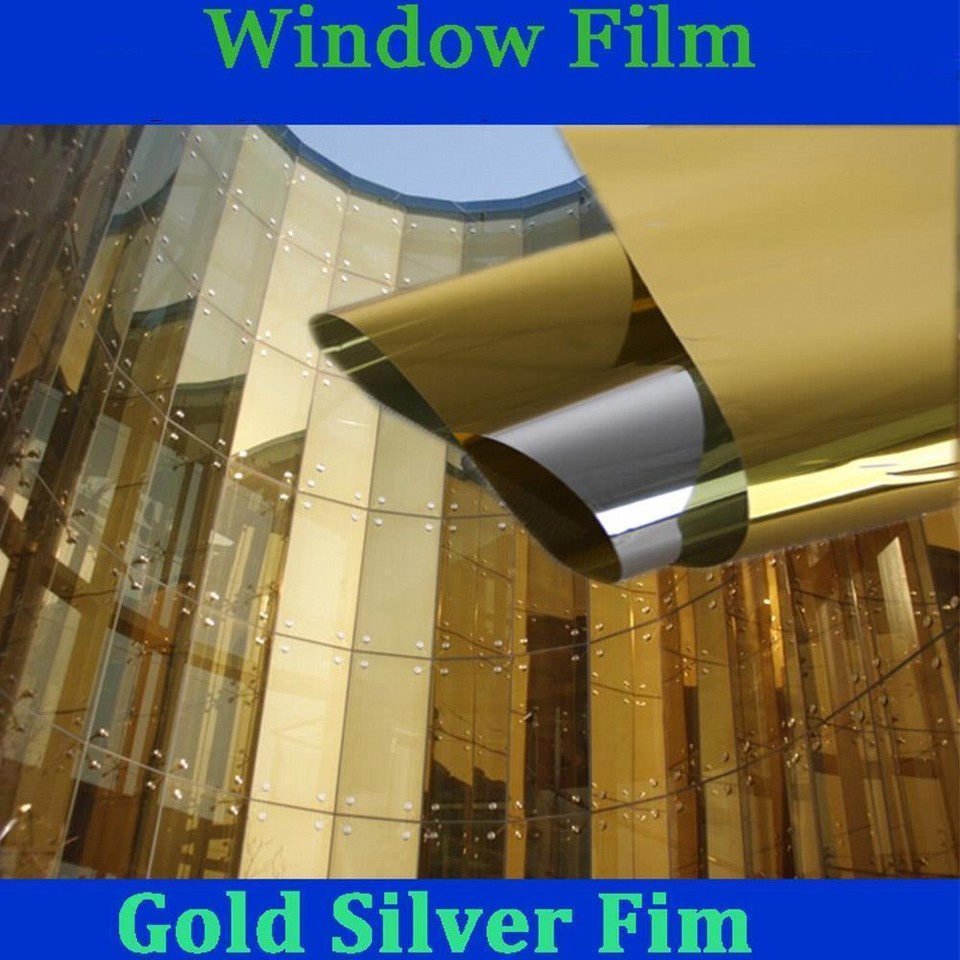 Gold&silver One Way Mirror Window Film Solar Tint Reflective UV ...