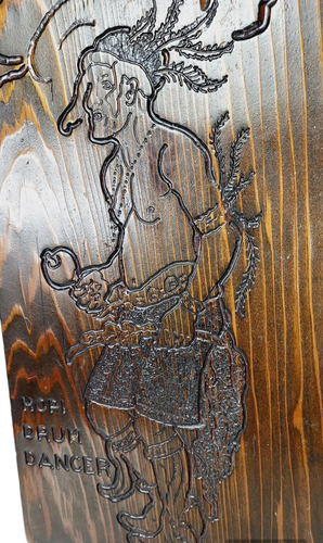 VTG Native American Folk Art Dual-Sided Pyrography Wood Burning Wall Art Signed | eBay