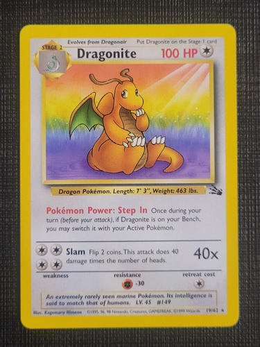 Dragonite 19/62 Fossil WOTC Rare Pokemon Card NM | eBay