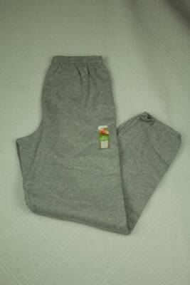 NEW Mens Hanes Sweatpants Medium Gray Sweats Pants Jog Workout Cinch ...