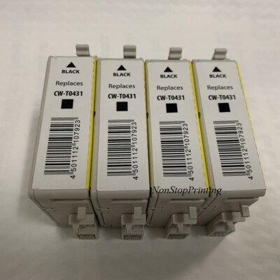 4x Hi-Yield BK Ink For Epson T0431 T043120 Stylus C84 C84n C84wn C86 ...
