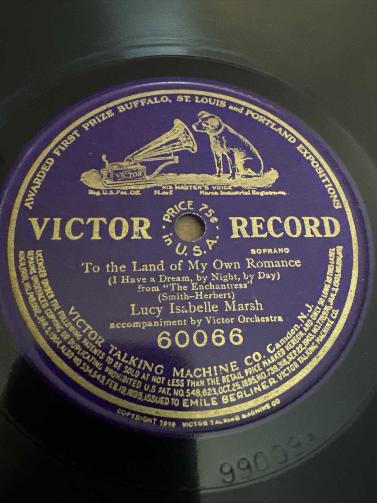 Victor 78 RPM Lucy Isabelle Marsh - To The Land Of My Own Romance 60066 ...