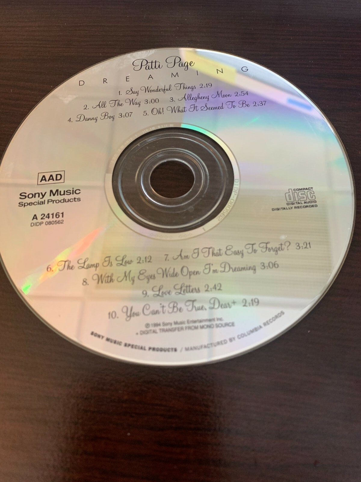 Patti Page: DREAMING CD, Sony Music, DISC ONLY, No case | eBay