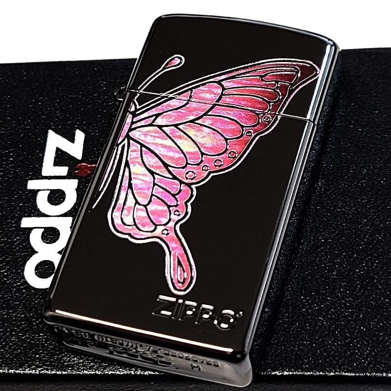 ZIPPO Slim Butterfly Cute Pink Lighter Shell Pattern Logo | eBay UK