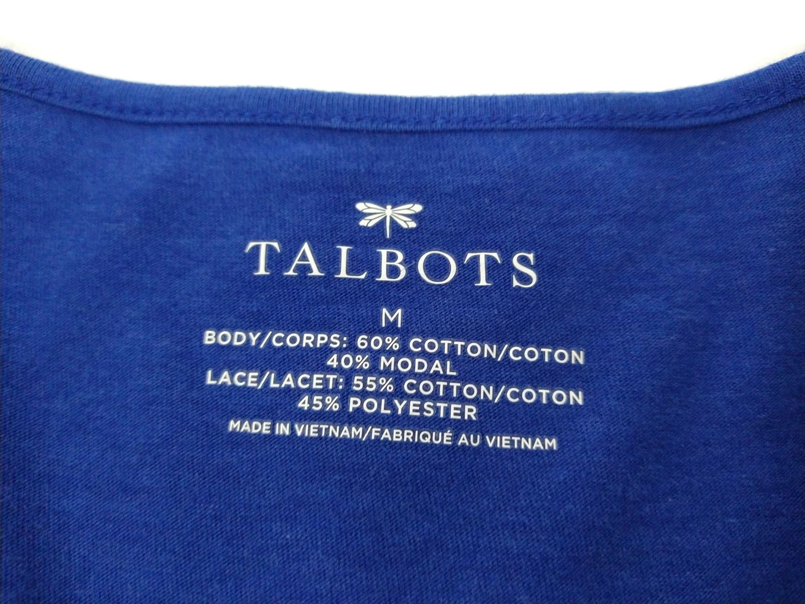 Talbots Royal Blue Lace Laser Cut Short Cap Sleeve T … - Gem