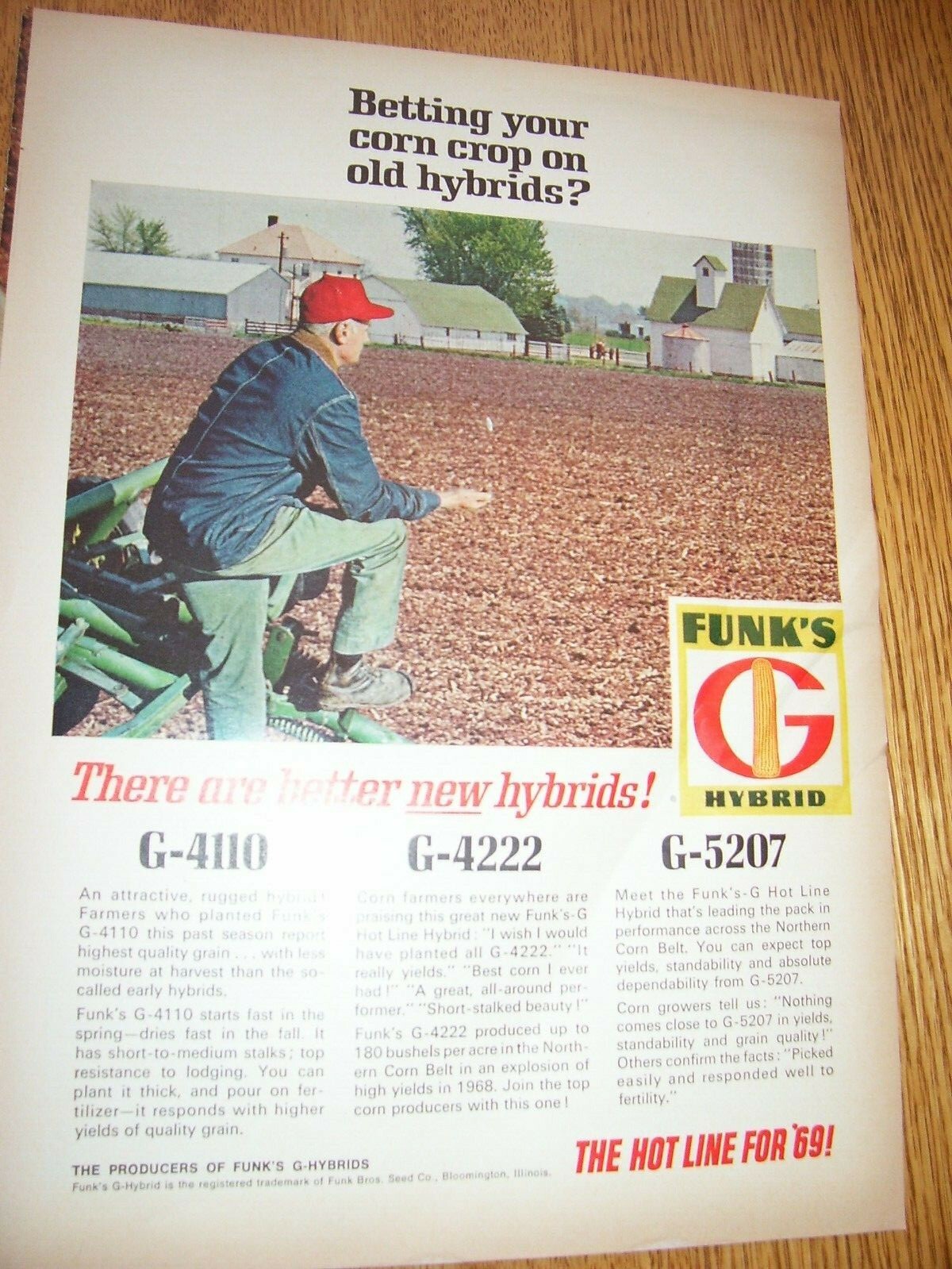 VINTAGE SEED CORN ADVERTISING PAGE- FUNKS G HYBRID SEED CORN -1969 | eBay