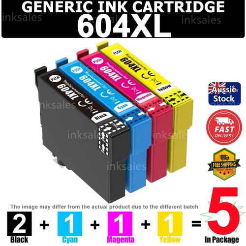 5x 604XL 604 Generic Ink Cartridge For Epson XP2200 XP3200 4200 WF2930 ...