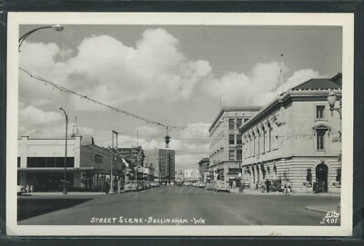 WA Bellingham RPPC 1950's STREET SCENE Drug Store CARS Signs by Ellis ...