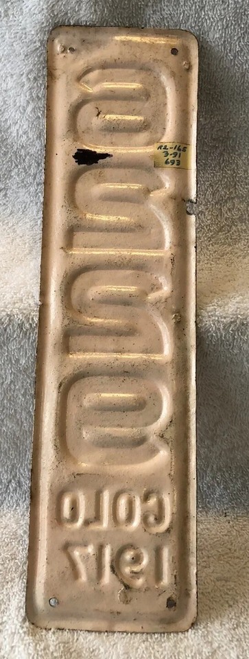 Vintage 1917 Colorado Motorcycle License Plate REPAINTED | eBay