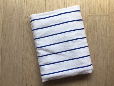 ONE Large Beach Resort Pool Towel Cabana Stripe White NAVY 33 x 57 ...