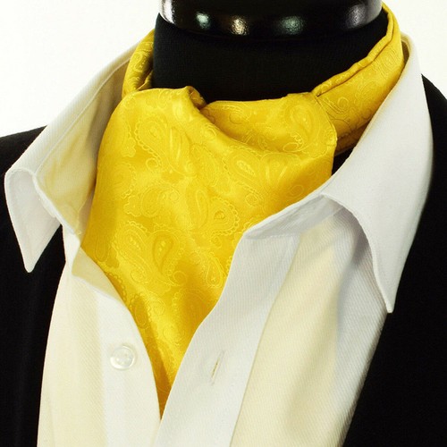 Yellow Gold Paisley Cravat Ascot Tie Floral Scarf A8 for sale online ...
