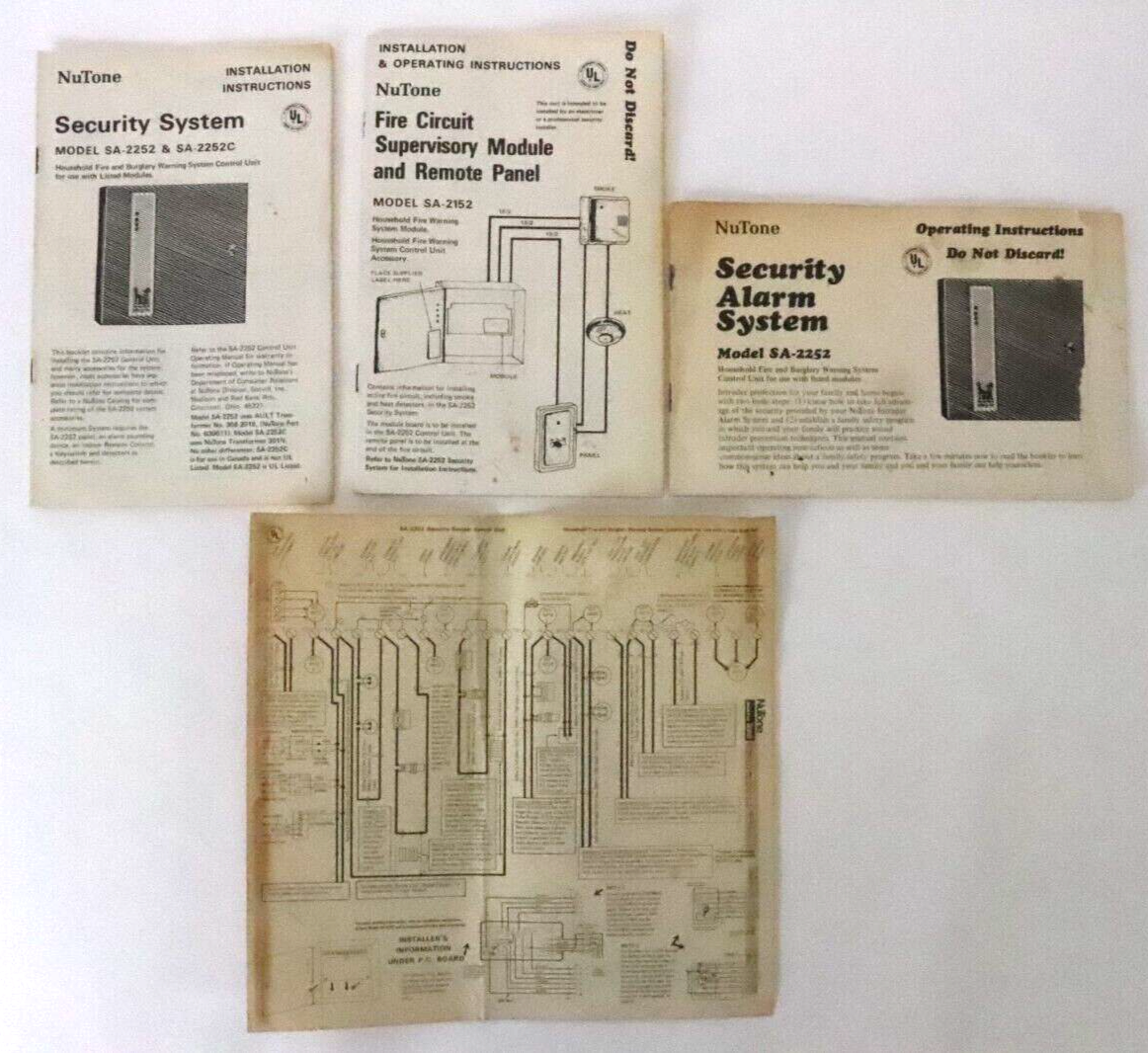 NuTone Security Alarm System Manual SA-2252 SA-2152 | eBay