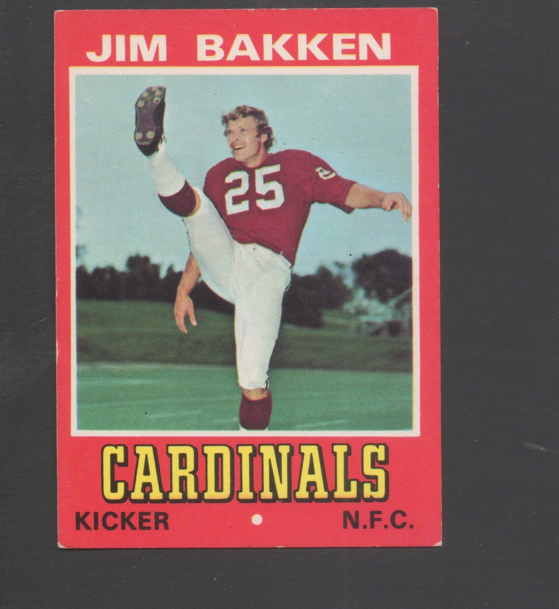 1974 WONDER BREAD FOOTBALL CARD #1 JIM BAKKEN-ST LOUIS CARDINAL Ex Mint ...