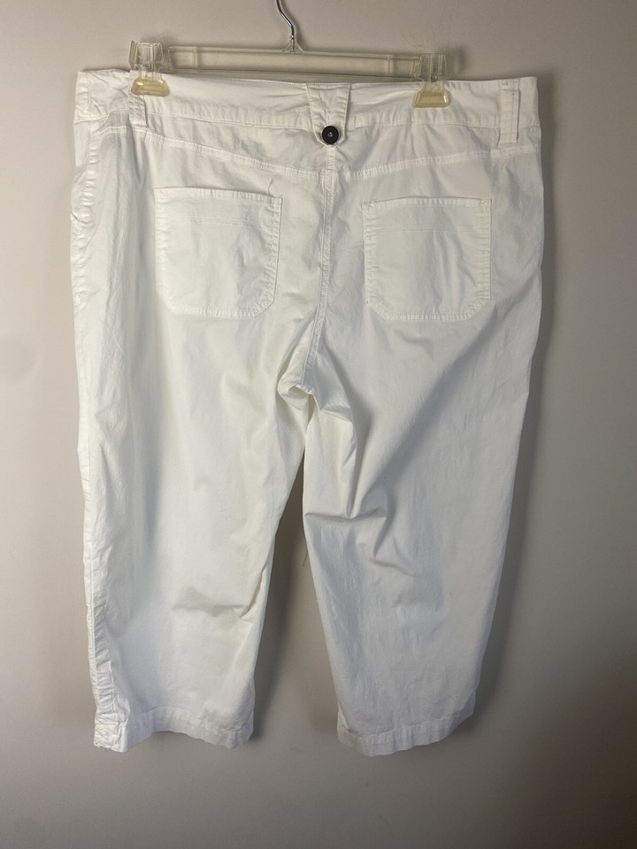 Avenue Stretch Women’s White Cotton Capri Pants Size 14 | eBay