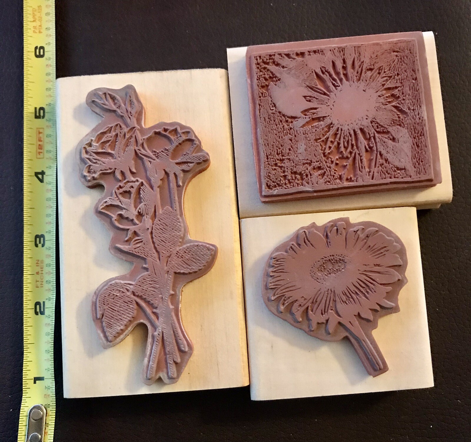 ANITA'S RUBBER STAMPS 3 NICE ROSE STAMPS USED wood STAMP | eBay