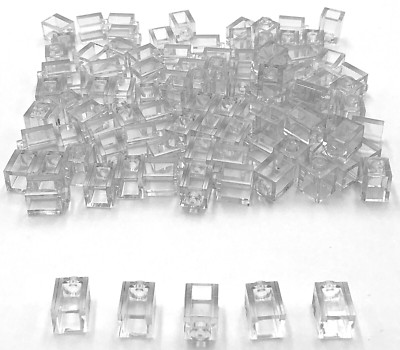 Lego 100 New Trans-Clear Bricks 1 x 1 Pieces | eBay Australia