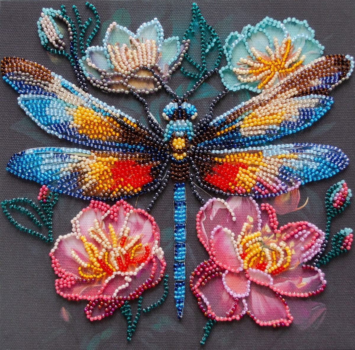 Dragonfly Beading Designs Beaded Dragonfly Keychain Rainbow