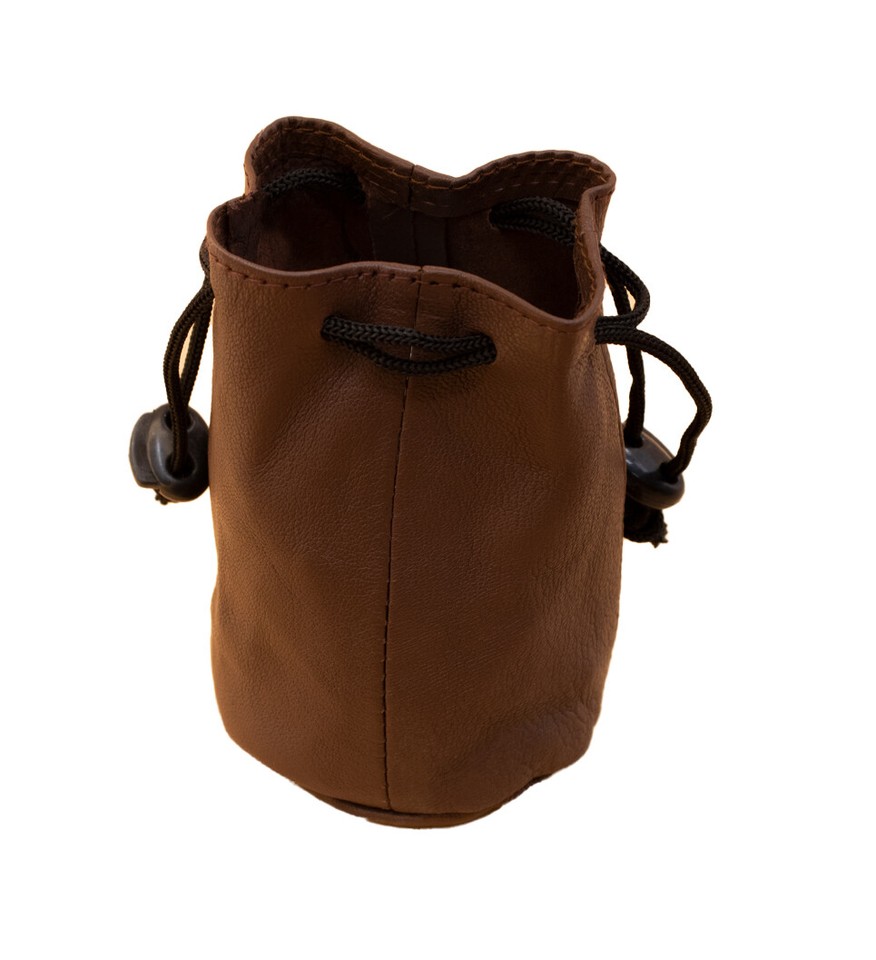 Genuine Leather Drawstring Coin Purse Pouch Spring Locks Change Pouch ...