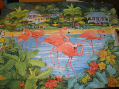 Evolution Sakura Pink Flamingo Tray Melamine 14.5" x 19" | eBay