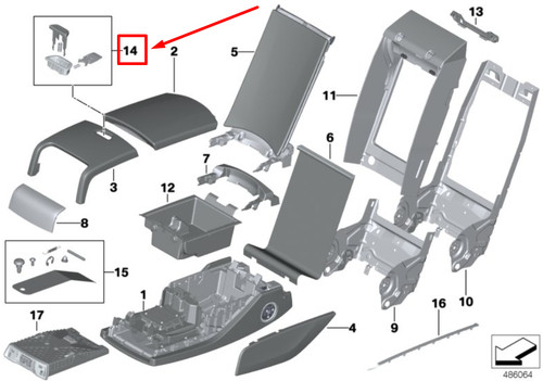 NEW BMW 7 G11, G12 STORAGE COMPARTMENT BUTTON 52207351572 7351572 ...