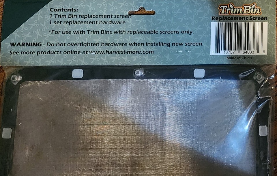 Trim Bin Harvest More Original Replacement Screen / 220 Micron "Get ...