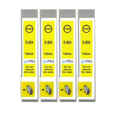 4 Yellow Ink Cartridges for Epson Stylus Photo P50, PX720WD, PX830FWD ...