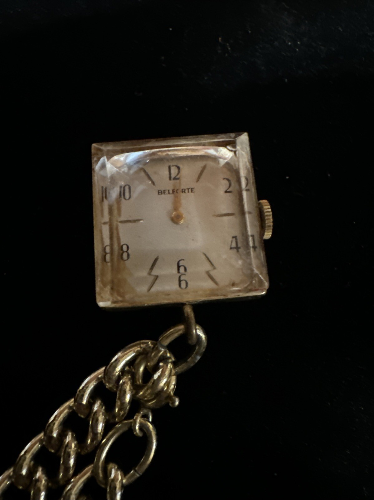 RARE 1950s BELFORTE 7 Lucite Cube Watch Pendant Charm… - Gem