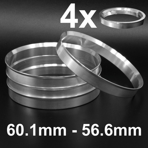 4x Aluminium metal Spigot Rings 60,1-56,6 Car Alloy Wheel Hub centric ...