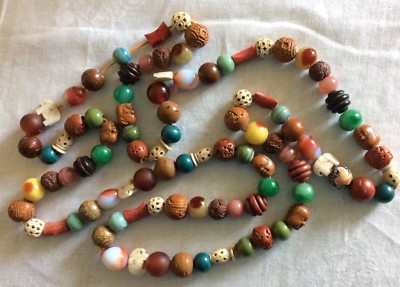 Meiji 95 Japanese Ojime Beads Carved Porcelain Laquer Amber Double Mask ...