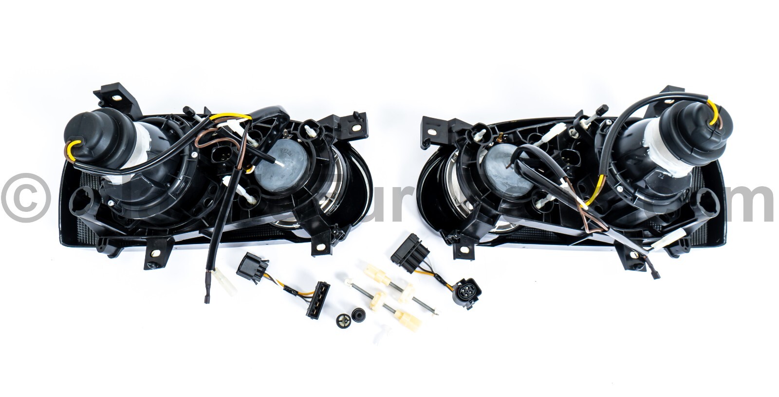 Dual round ellipsoid Euro Ecode headlight set for VW Golf Rabbit MK3 ...