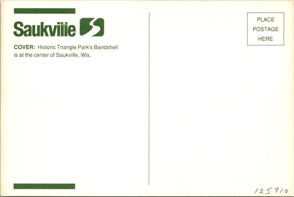 Saukville, WI Wisconsin TRIANGLE PARK BANDSHELL Ozaukee County 4X6 ...