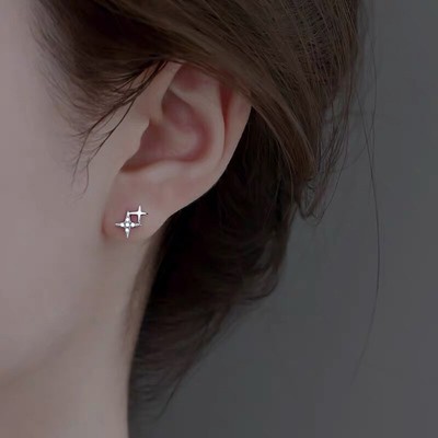 Romantic Cute Four-Pointed Star Stud Earrings For Women Fashion Jewelry ...