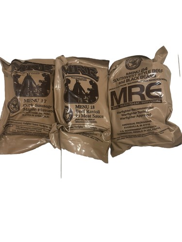 3 MRE Camping Hiking Meals. Menu Course In Pic Or Choose Your Own Combo ...