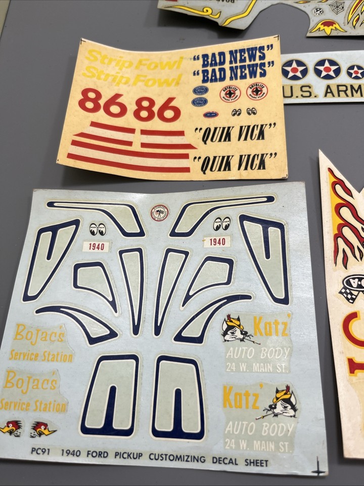 lot Of Vintage Model Car Decals Stickers Sheets Auto Customizing Racing ...