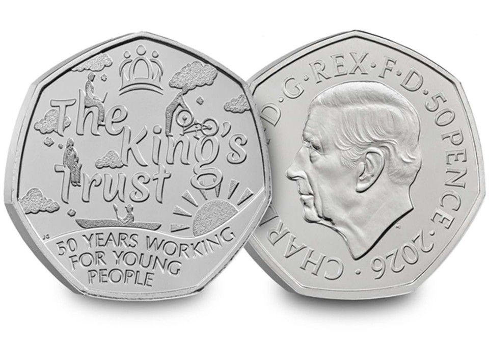 2026 50th Anniversary of The King’s Trust 50p in BlueCard in Hand New ...