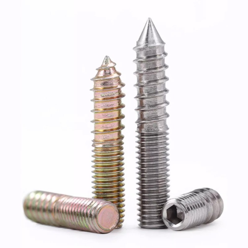 M4/M5/M6/M8/M10/M12 Steel Wood To Metal Dual Thread Dowel Screws Hanger ...