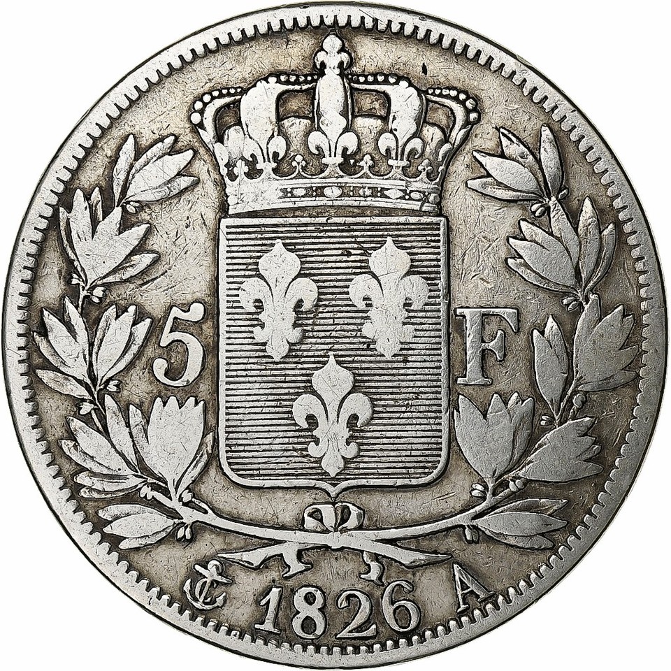 Münze, Frankreich, Charles X, 5 Francs, 1826, Paris, S+, Silber ...