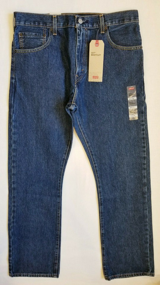 Levi's 517 Bootcut Mens Jeans 34, 36, 38, 40 Dark Stonewash #0196 Boot ...