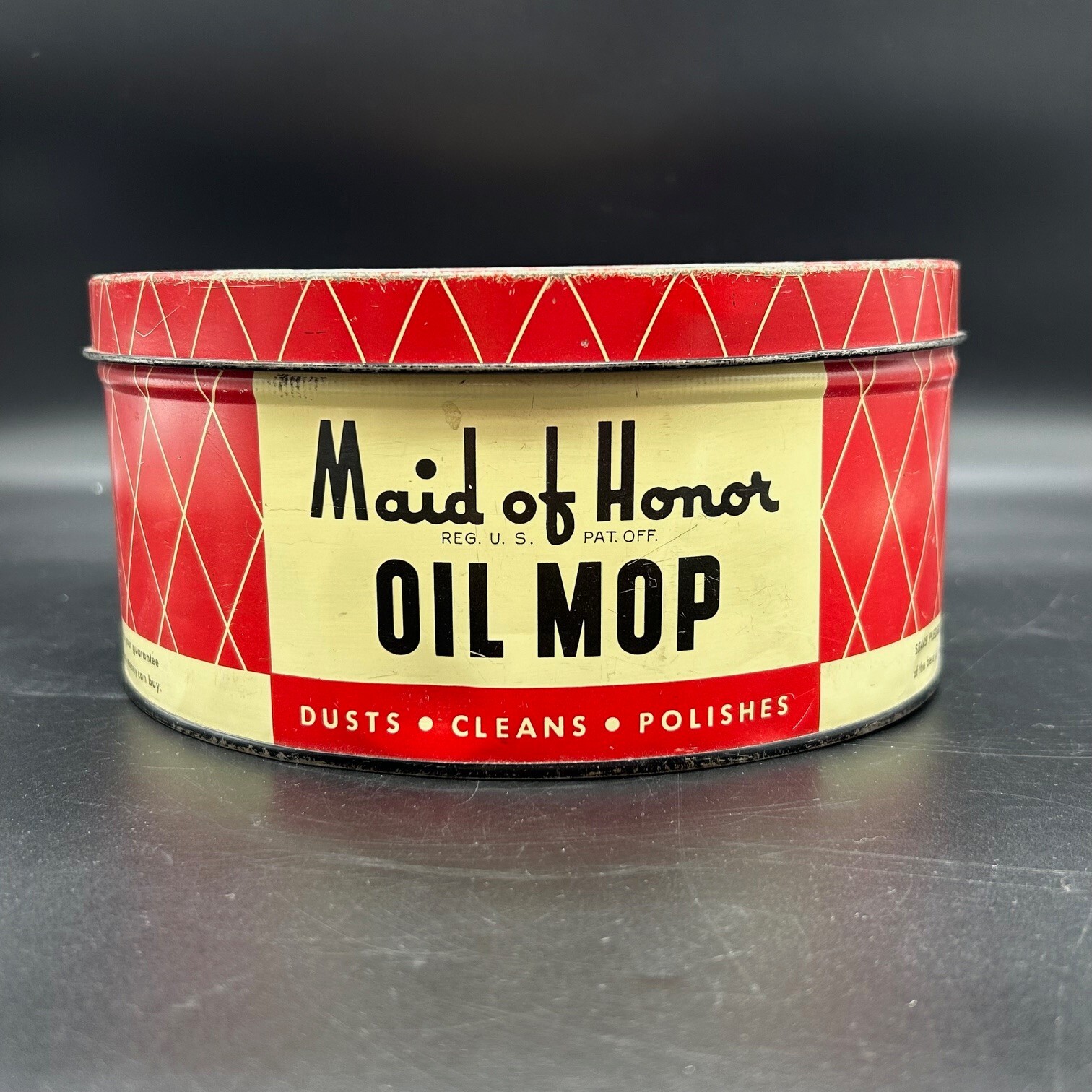 Vintage Maid of Honor Oil Mop Tin Red & Yellow Sear Roebuck | eBay