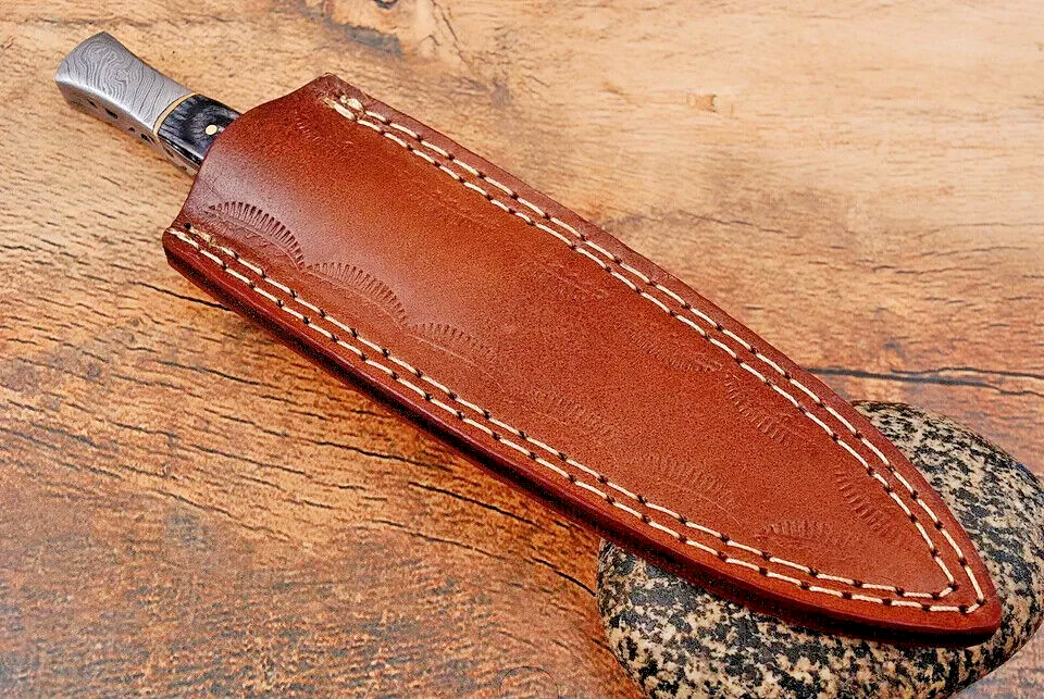 CUSTOM HANDMADE FORGED DAMASCUS STEEL BOOT KNIFE SURVIVAL HUNTING KNIFE ...