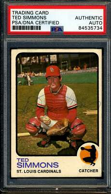 Ted Simmons PSA DNA Vintage Signed 1973 Topps Autograph | eBay