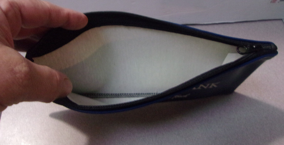 Vintage "The Peoples National Bank" Vinyl Zipper Bank Bag Blue 11" x 5 ...