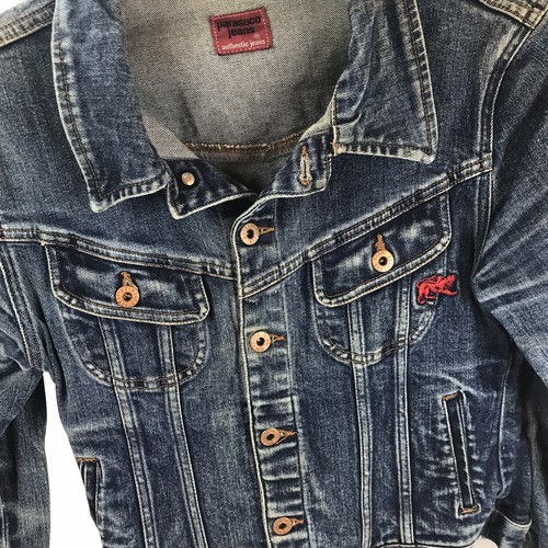 Vintage Parasuco Jeans Cropped Denim Jacket Distressed Riveted XS ...