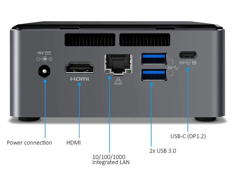 Intel NUC Micro PC i5-7260U 2.2Ghz 16GB 256gb SSD HDMI Wifi Mini win 10 ...