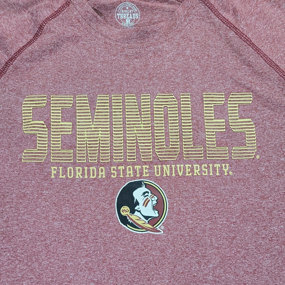 FSU Florida State Seminoles Men's T-Shirt XL Wine Name Spell Out Logo ...