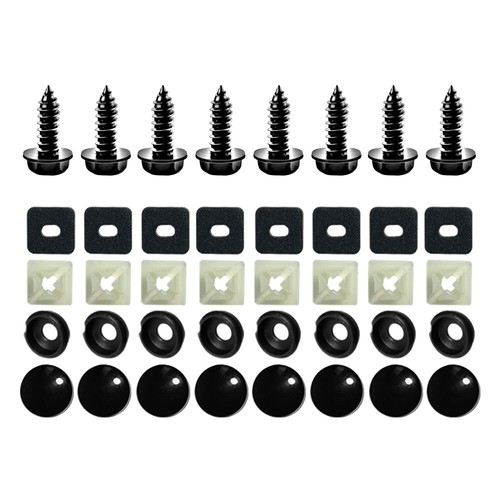Black License Plate Screws Stainless Steel Bolts Caps Car Universal ...