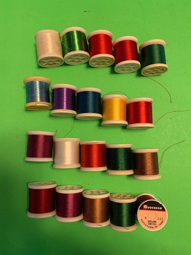 GUDEBROD FISHING ROD WRAPPING THREAD HUGE LOT OF 20 100 YARD SPOOLS ...
